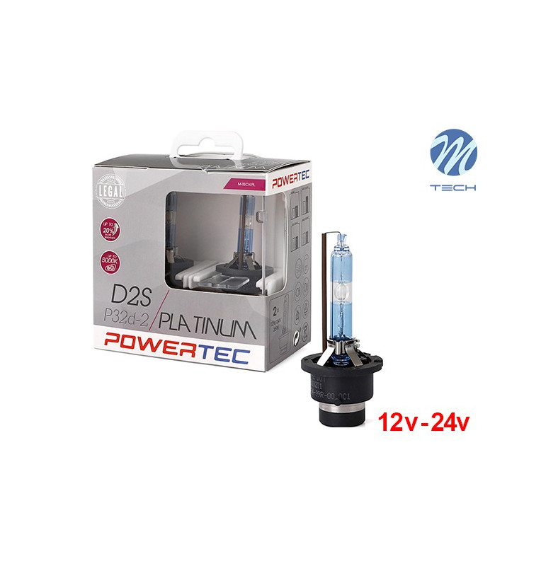 Lâmpadas Xenon M-Tech Powertec Platinum +130% Luz D1s, D2r, D2s, D3s ...
